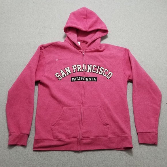 Teemax | Shirts | Teemax Hoodie Mens Large Pink Unisex Full Zip Pockets ...